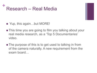 A2 Media - Documentary Research Task | PPTX