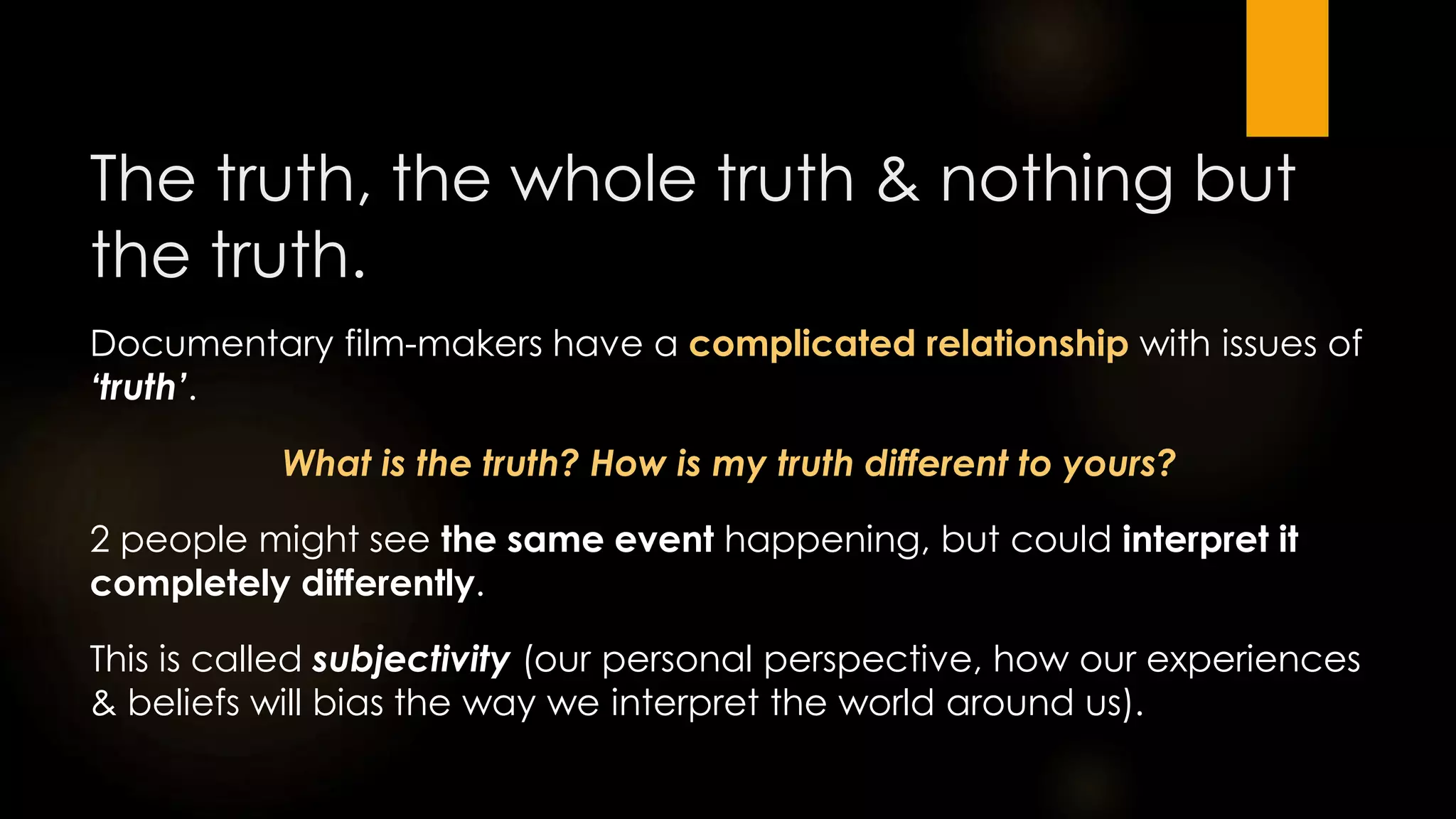 HND Film: Documentary, an introduction | PPT