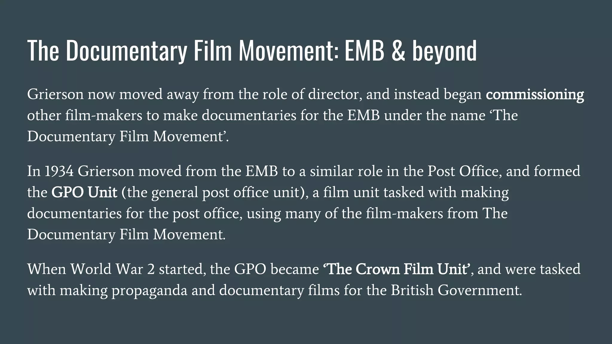 Documentary 2: the history of British documentary | PPTX