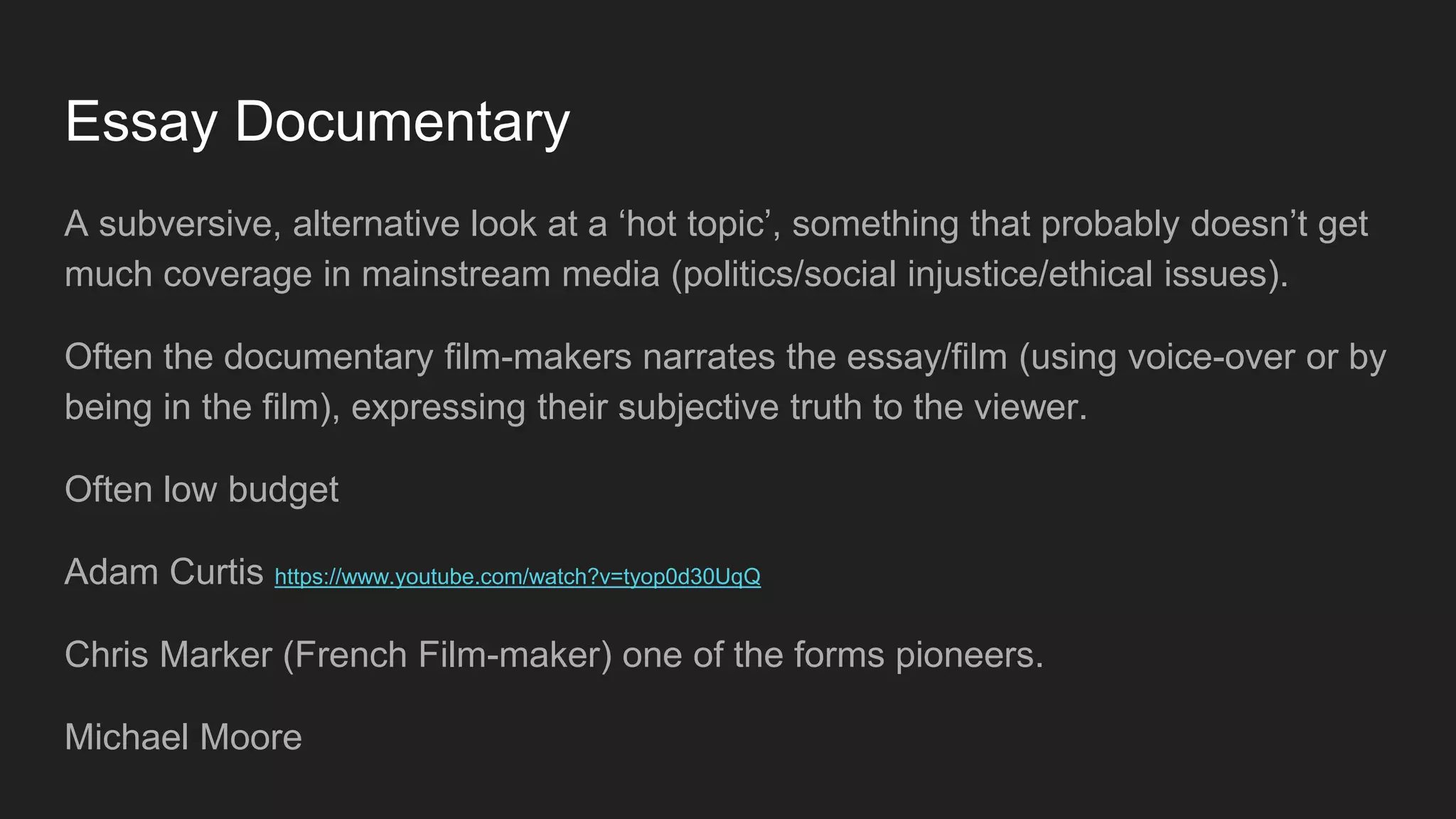 Documentary 3: Documentary Forms | PPT