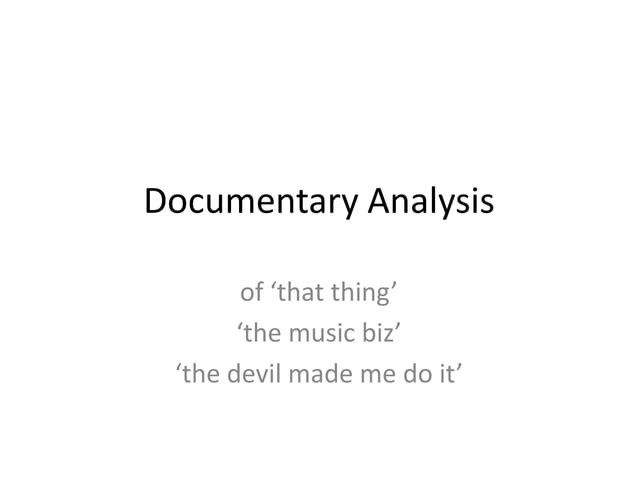 Documentary analysis | PPT