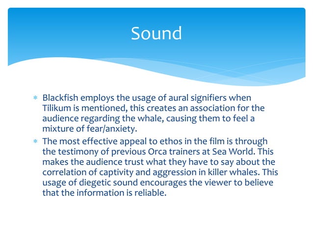 Documentary analysis of ‘blackfish’ | PPTX | Documentary | Genres