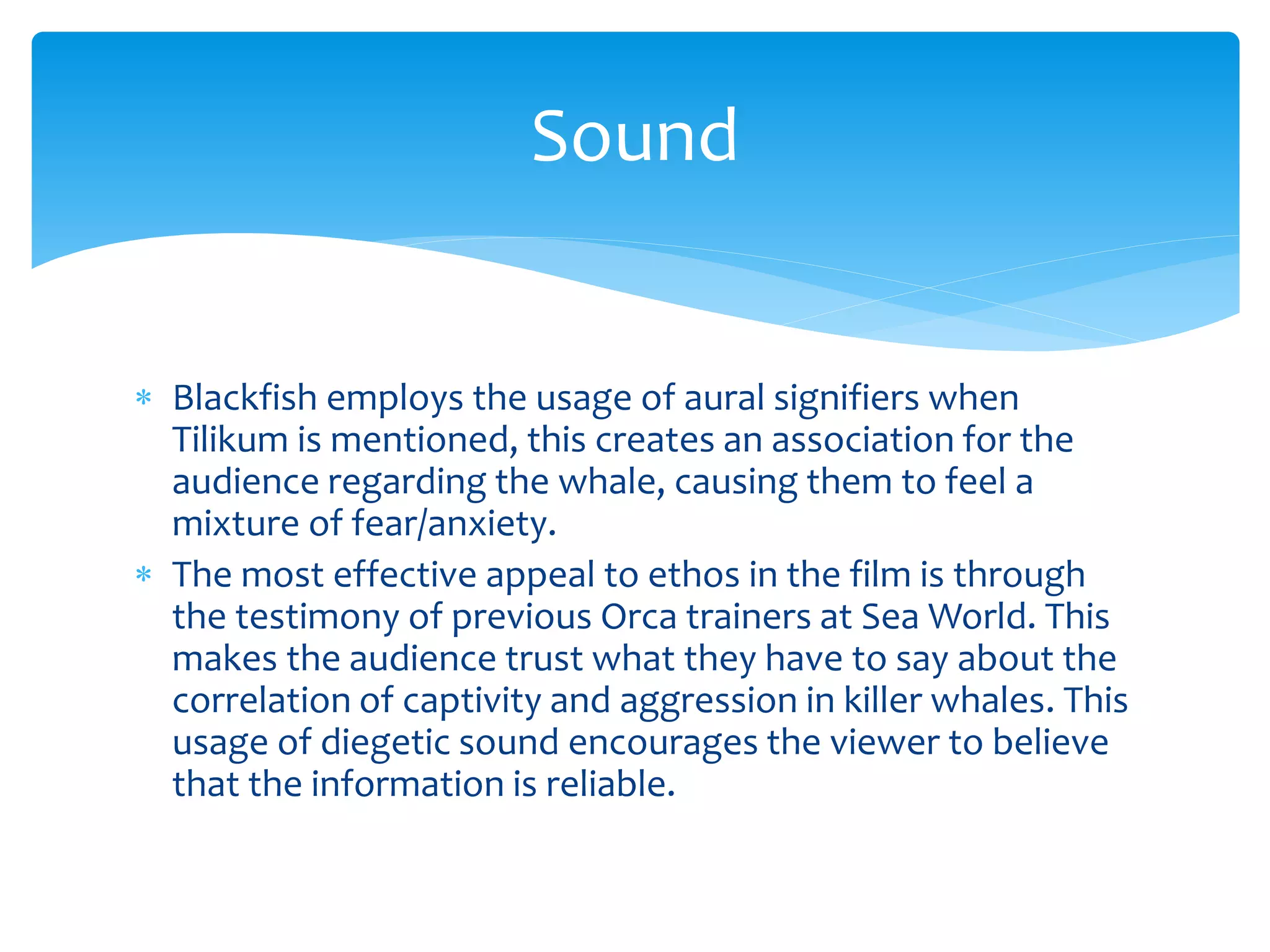 Documentary analysis of ‘blackfish’ | PPTX