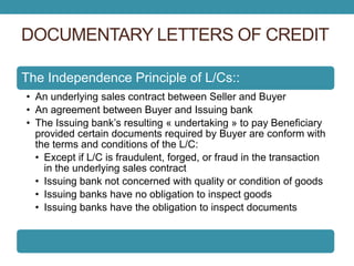 Documentary collection letters of credit | PPTX