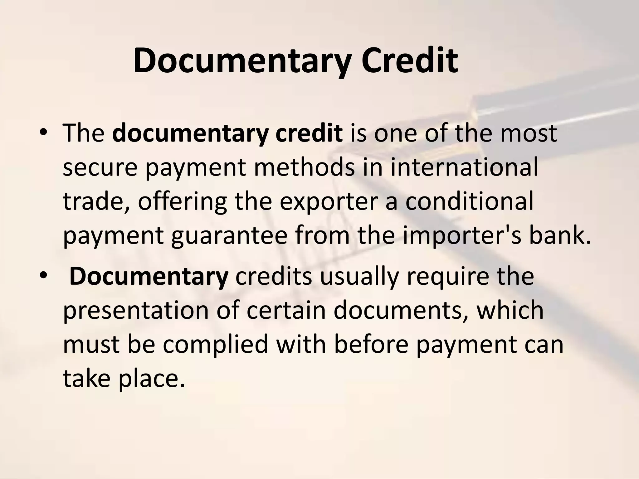 Documentary credit | PPTX