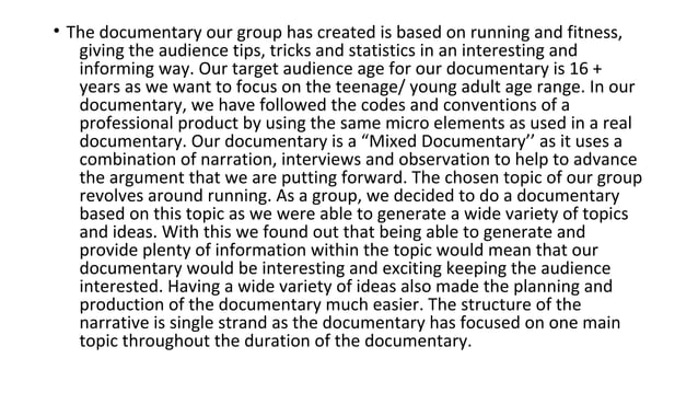Documentary evaluation – question one | PPT