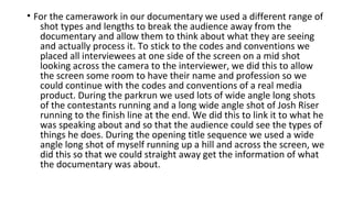 Documentary evaluation – question one | PPT