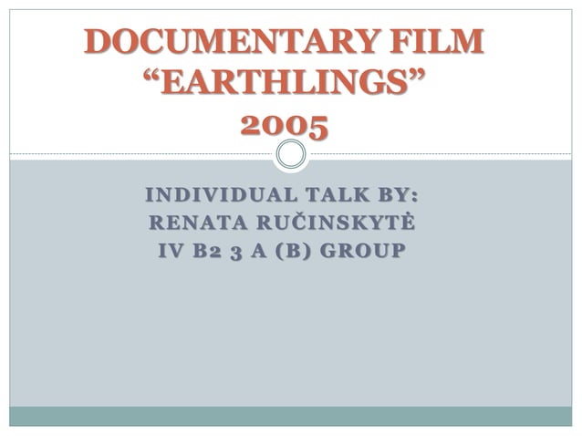 Documentary film "Earthlings" 2005 | PPT