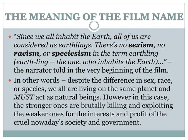 Documentary film "Earthlings" 2005 | PPT