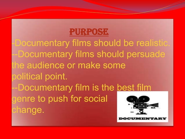 Documentary film shooting | PPT
