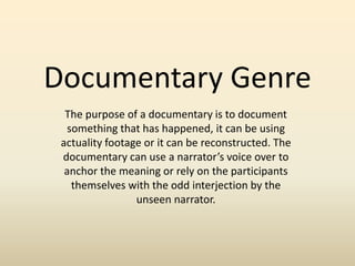 Documentary genre | PPTX