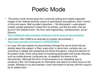 Research on Documentary Modes - Bill Nichols | PPT