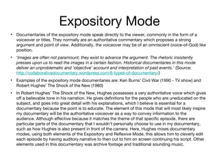Research on Documentary Modes - Bill Nichols | PPT