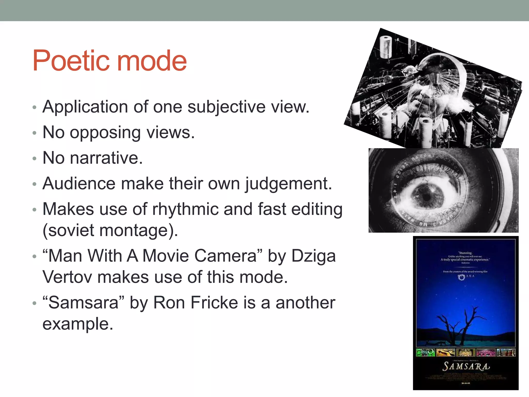Documentary modes: examples. | PDF