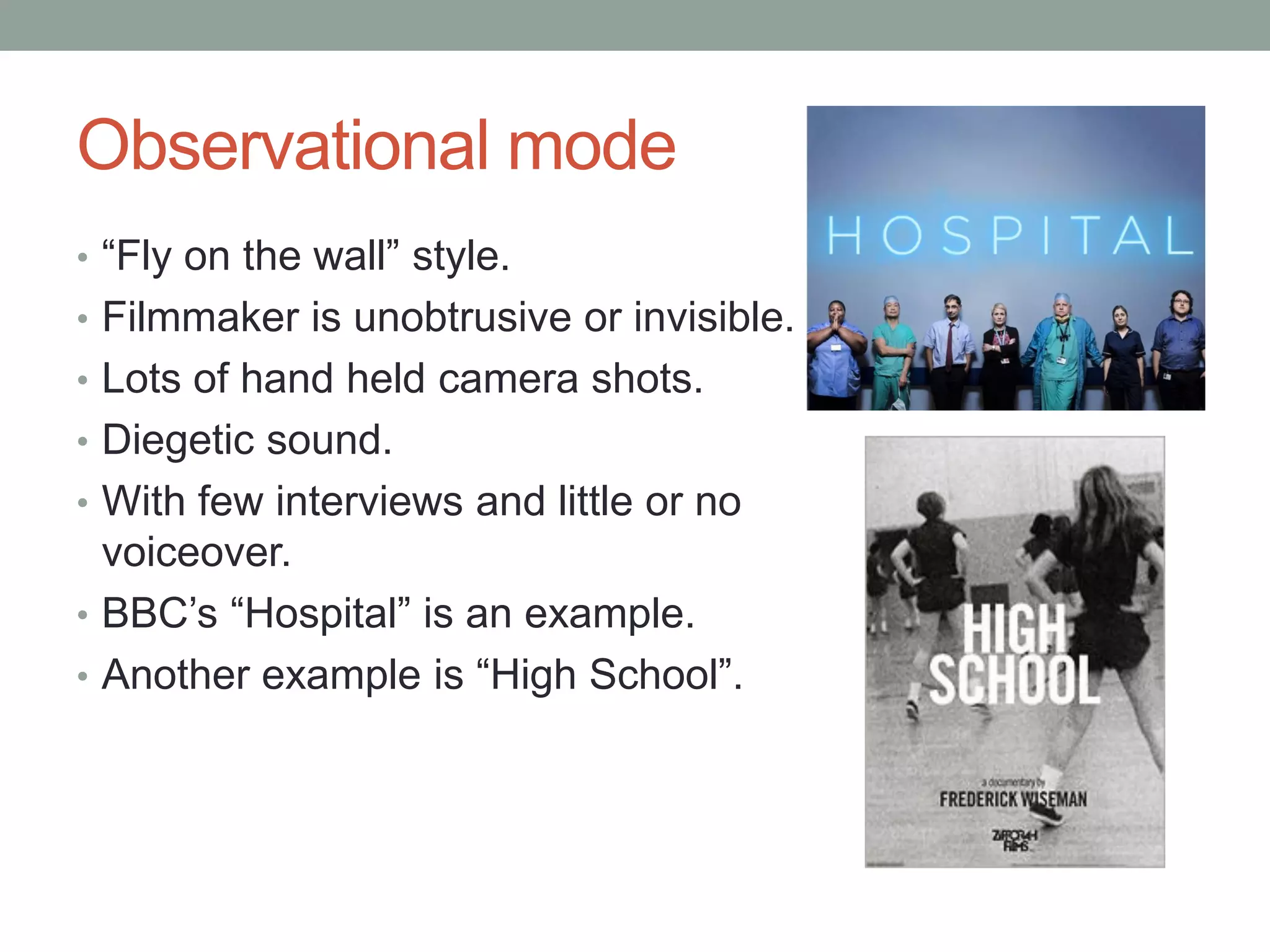 Documentary modes: examples. | PDF