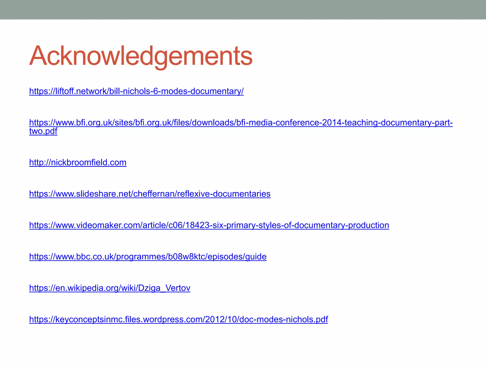 Documentary modes: examples. | PDF