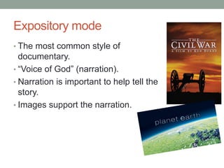 Documentary modes: examples. | PDF