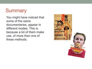 Documentary modes: examples. | PDF