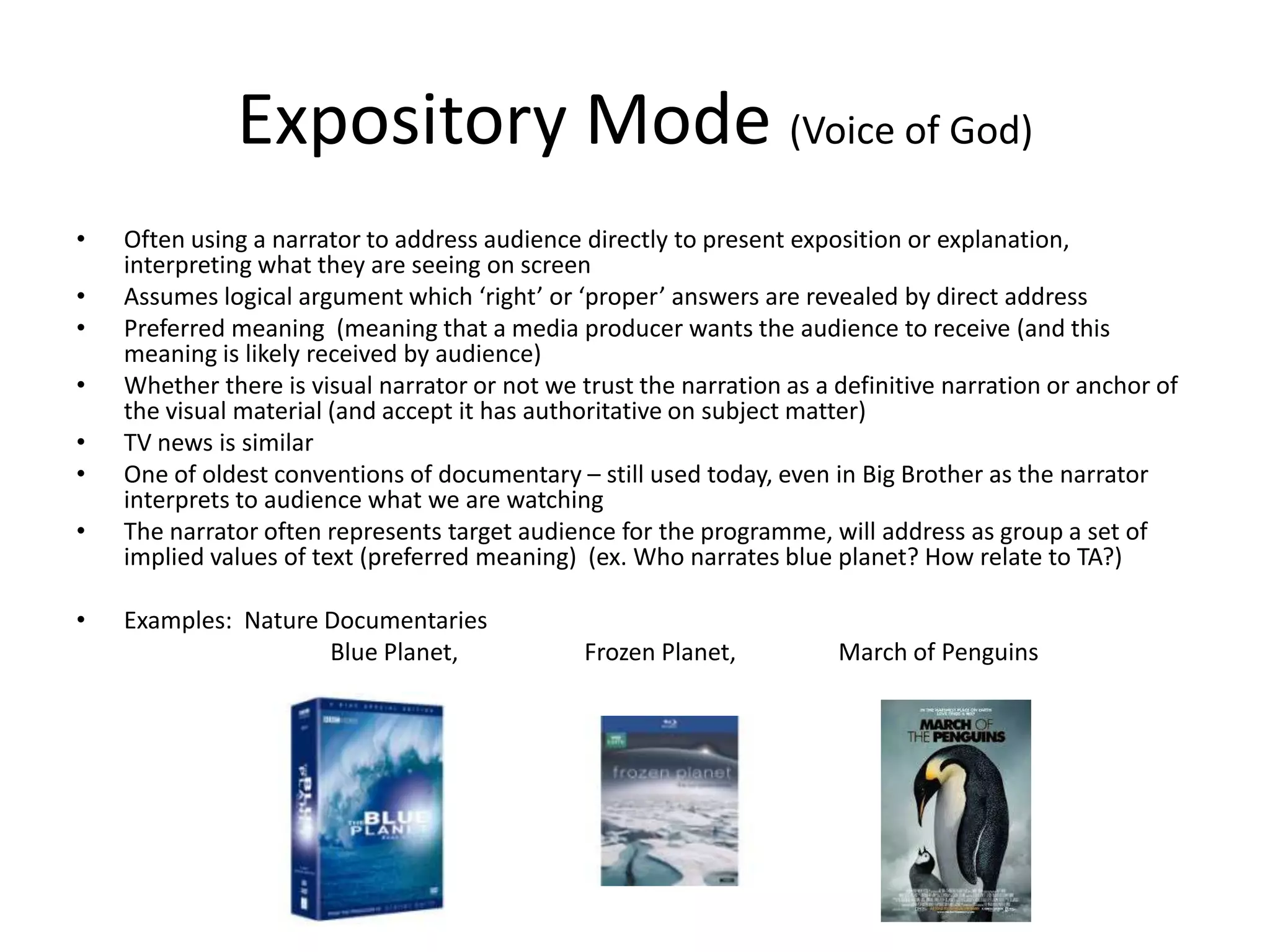Documentary mode theory (bill nichols) | PPTX