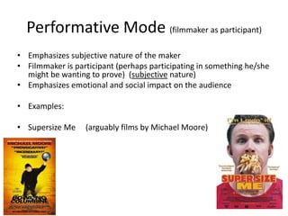 Documentary mode theory (bill nichols) | PPTX