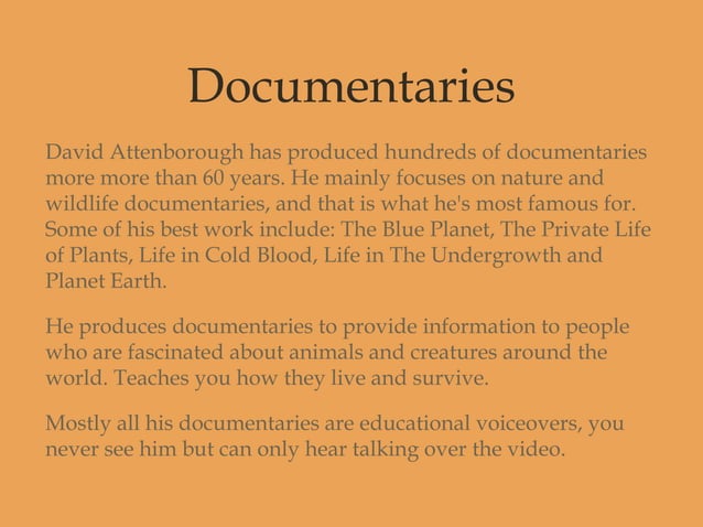 Documentary presenter 2 | PPTX