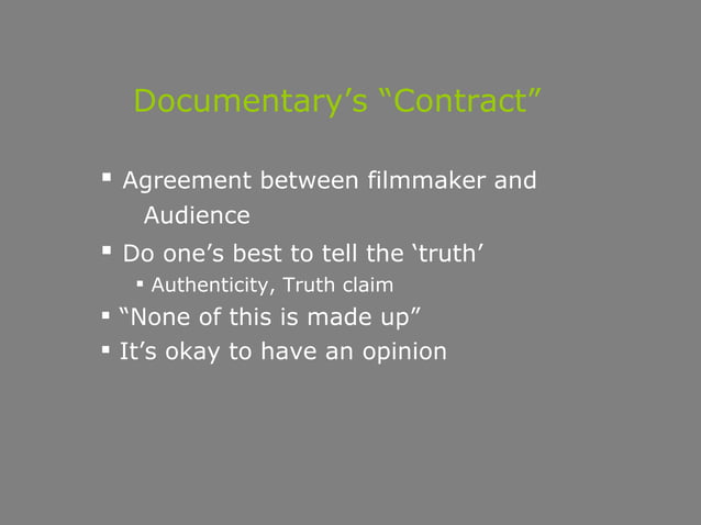 Basic Documentary Genres Outline | PPT