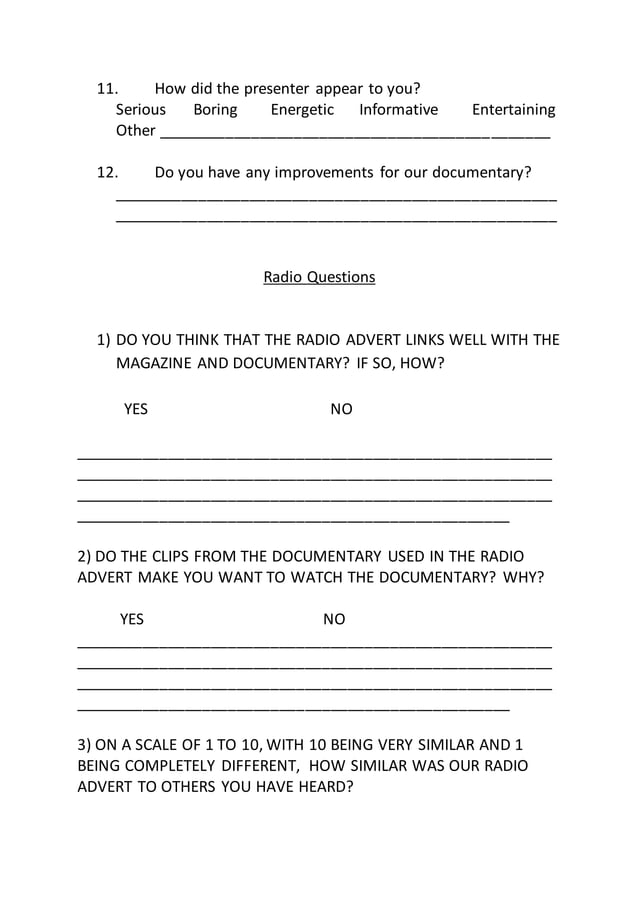 Documentary questionnaire | PDF