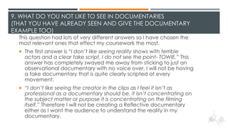 Documentary questionnaire analysis | PPTX