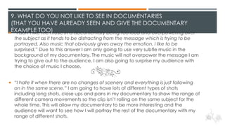 Documentary questionnaire analysis | PPTX