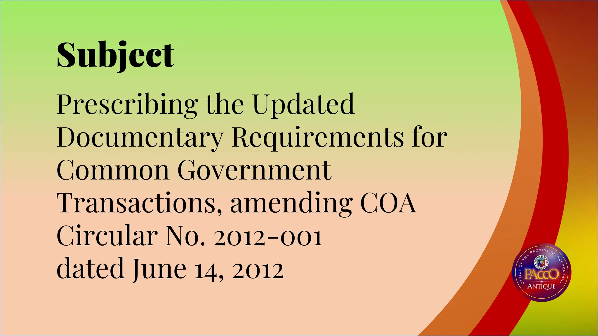 Antique Claims Attachments CY 2023 New Coa Circular | PPTX
