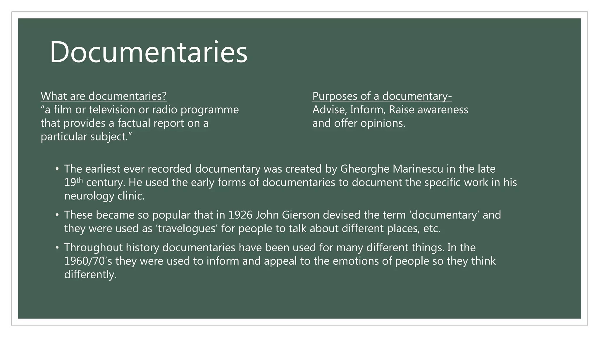 Documentary research | PPT