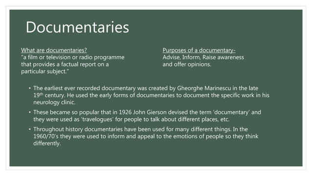 Documentary research | PPT