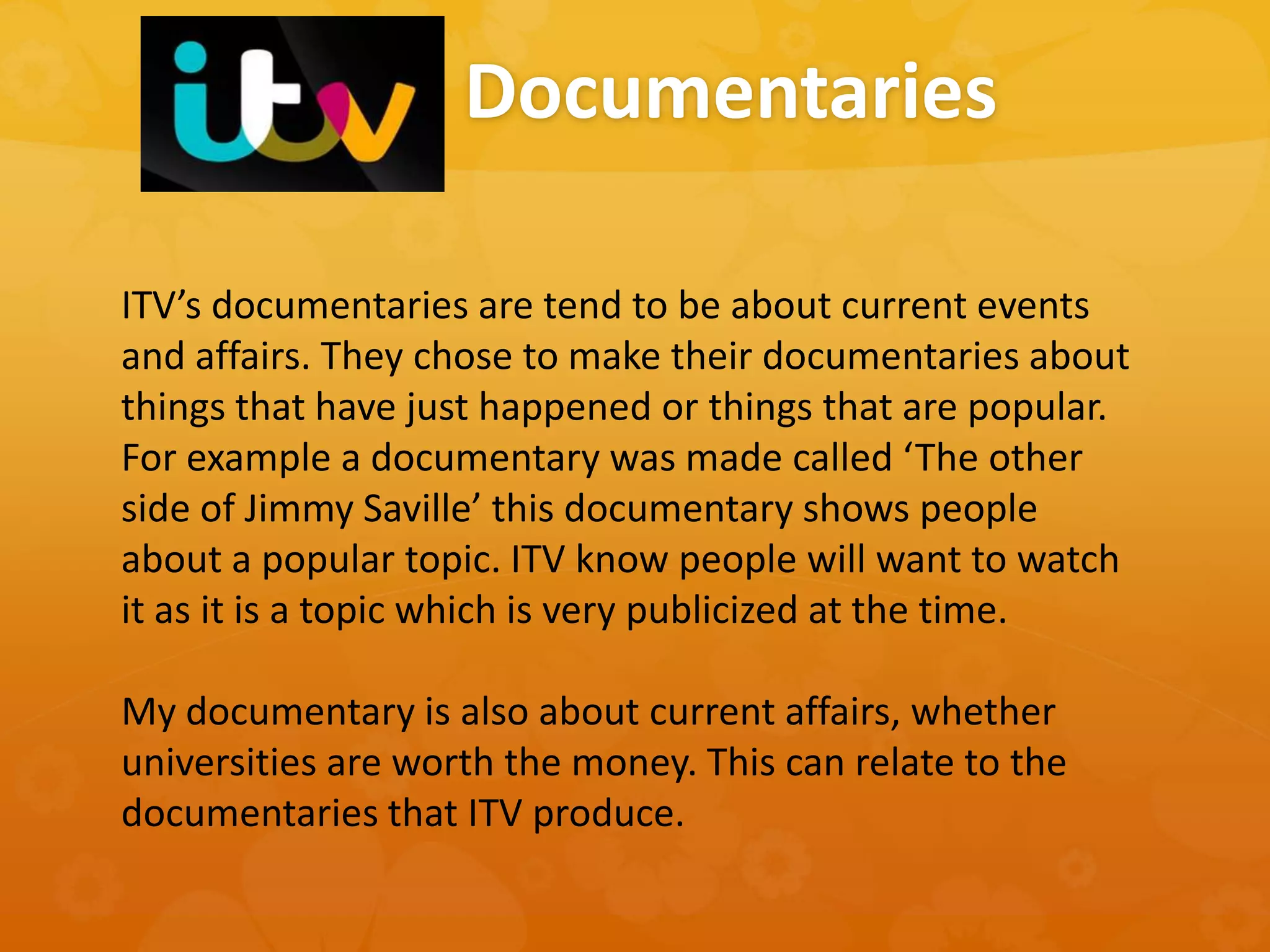 Documentary research 3 | PPTX | Documentary | Genres