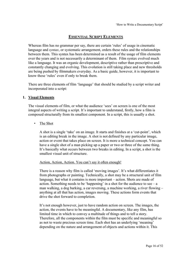 Documentary script | PDF