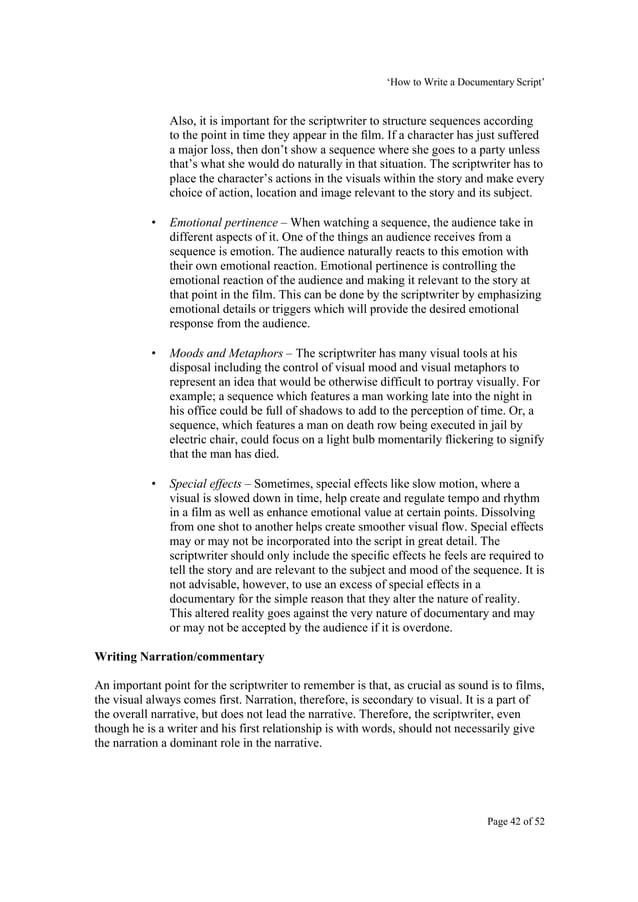 Documentary script | PDF