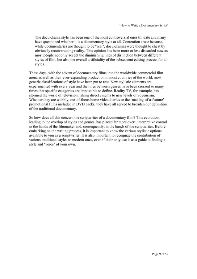 Documentary script | PDF