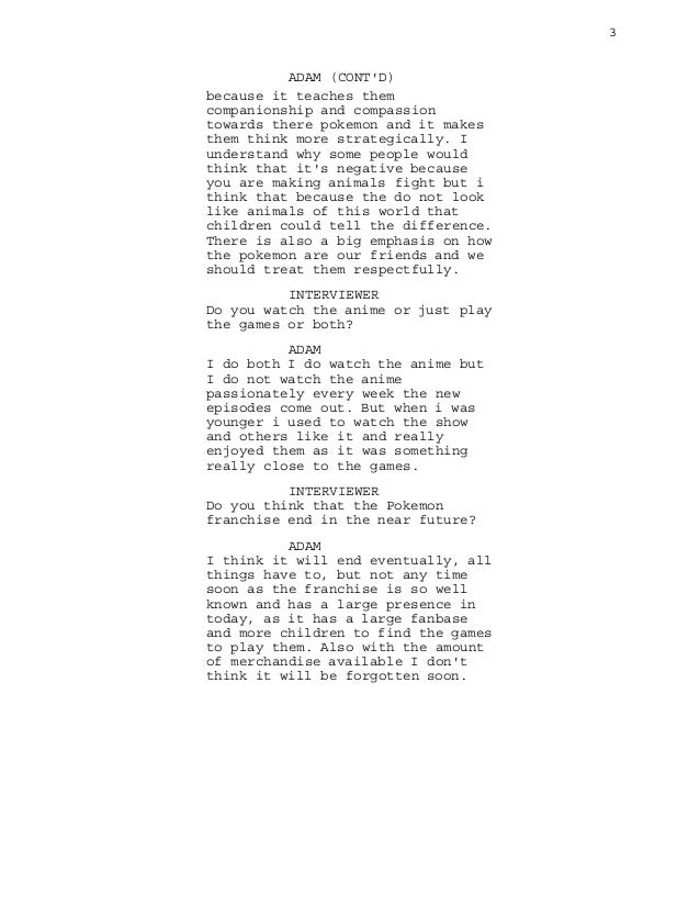 Documentary script 1st Draft
