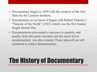 Documentary Theory | PPTX | Documentary | Genres