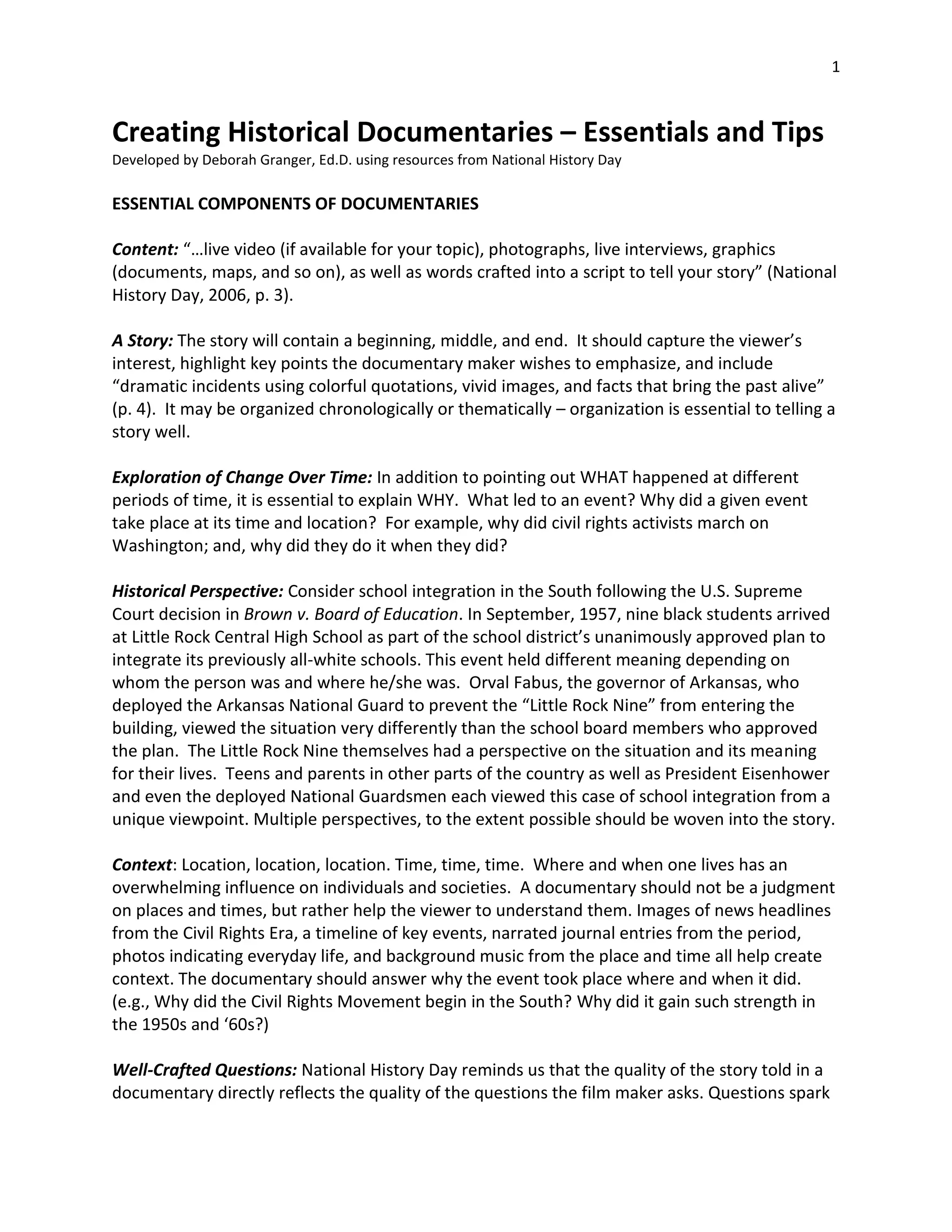 Elements of Historical Documentaries | PDF