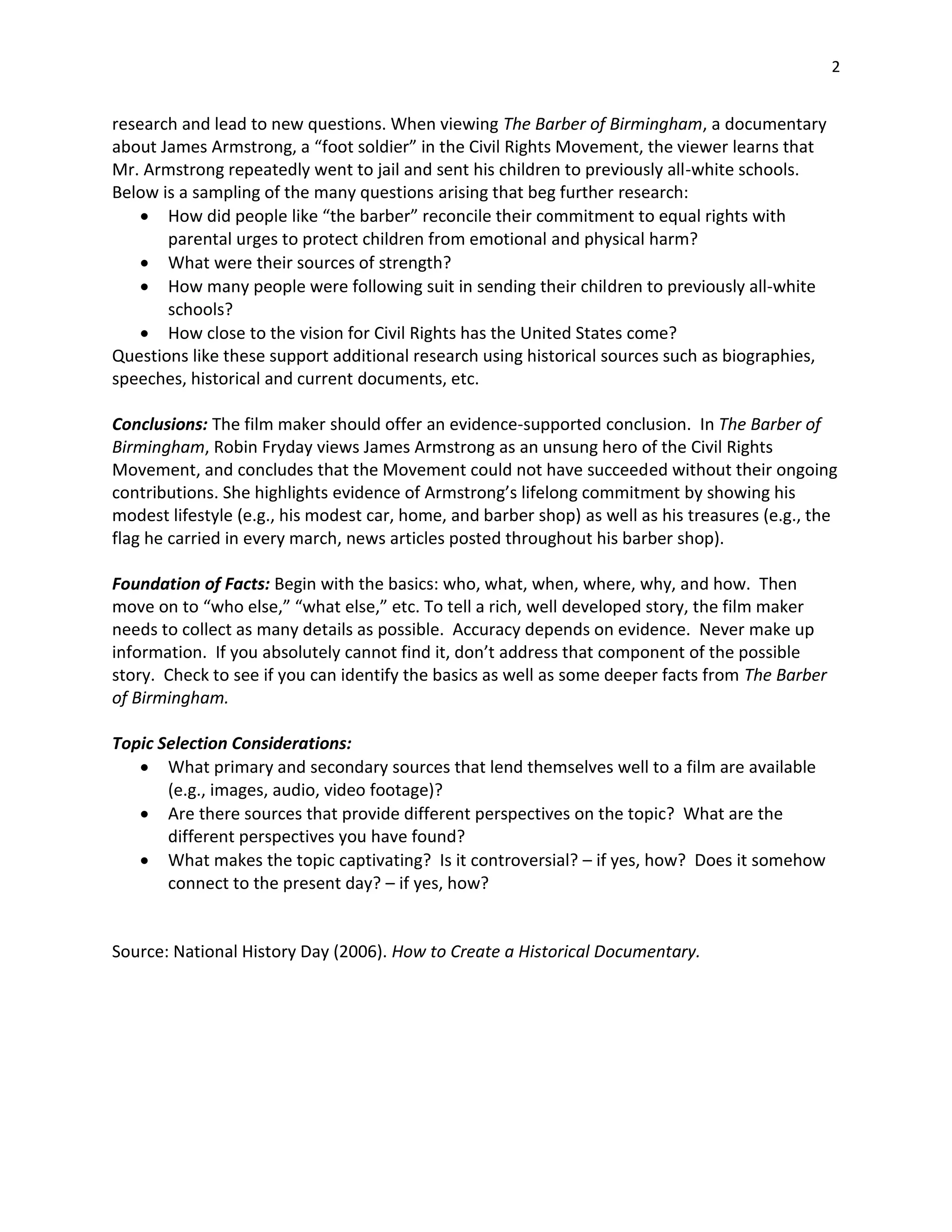 Elements of Historical Documentaries | PDF