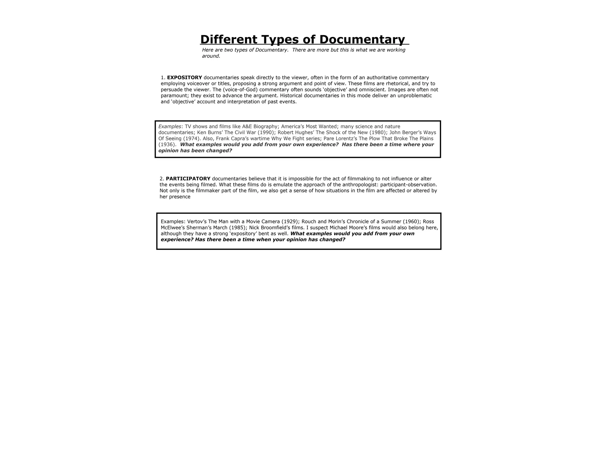 Documentary Web Sample | PPT