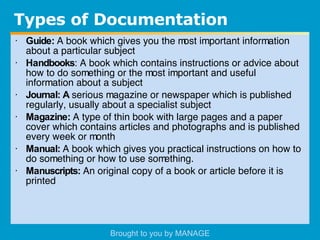 Documentation | PPT