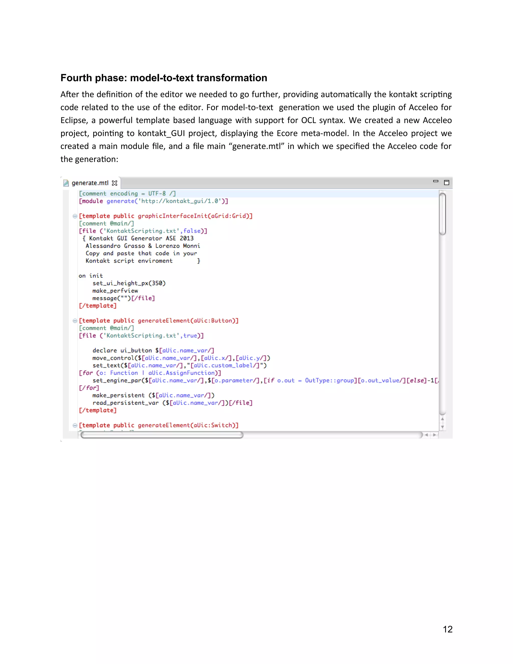 Model Transformation for Automatic Code Generation for Kontakt GUI 5 | PDF