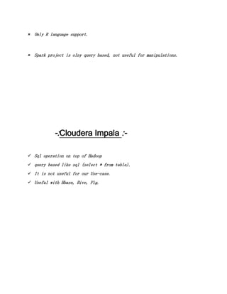 Spark,Hadoop,Presto Comparition | PDF