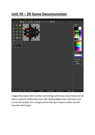 Documentation of my 2D game | DOCX