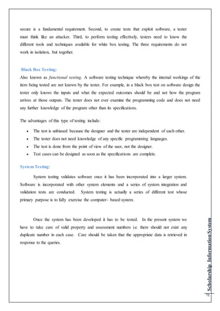 Scholarship Information System documentation | PDF