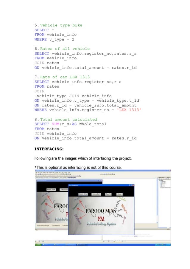 Vehicle Parking System Project | DOCX | Databases | Computer Software ...