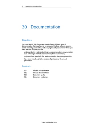 The objectives of this chapter are to describe the different types of documentation | PDF