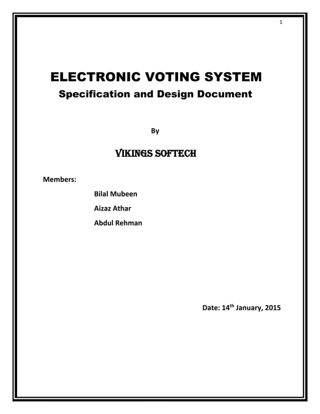 Documentation e-voting Software Engineering | PDF