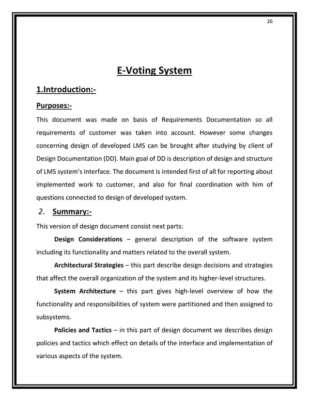 Documentation e-voting Software Engineering | PDF